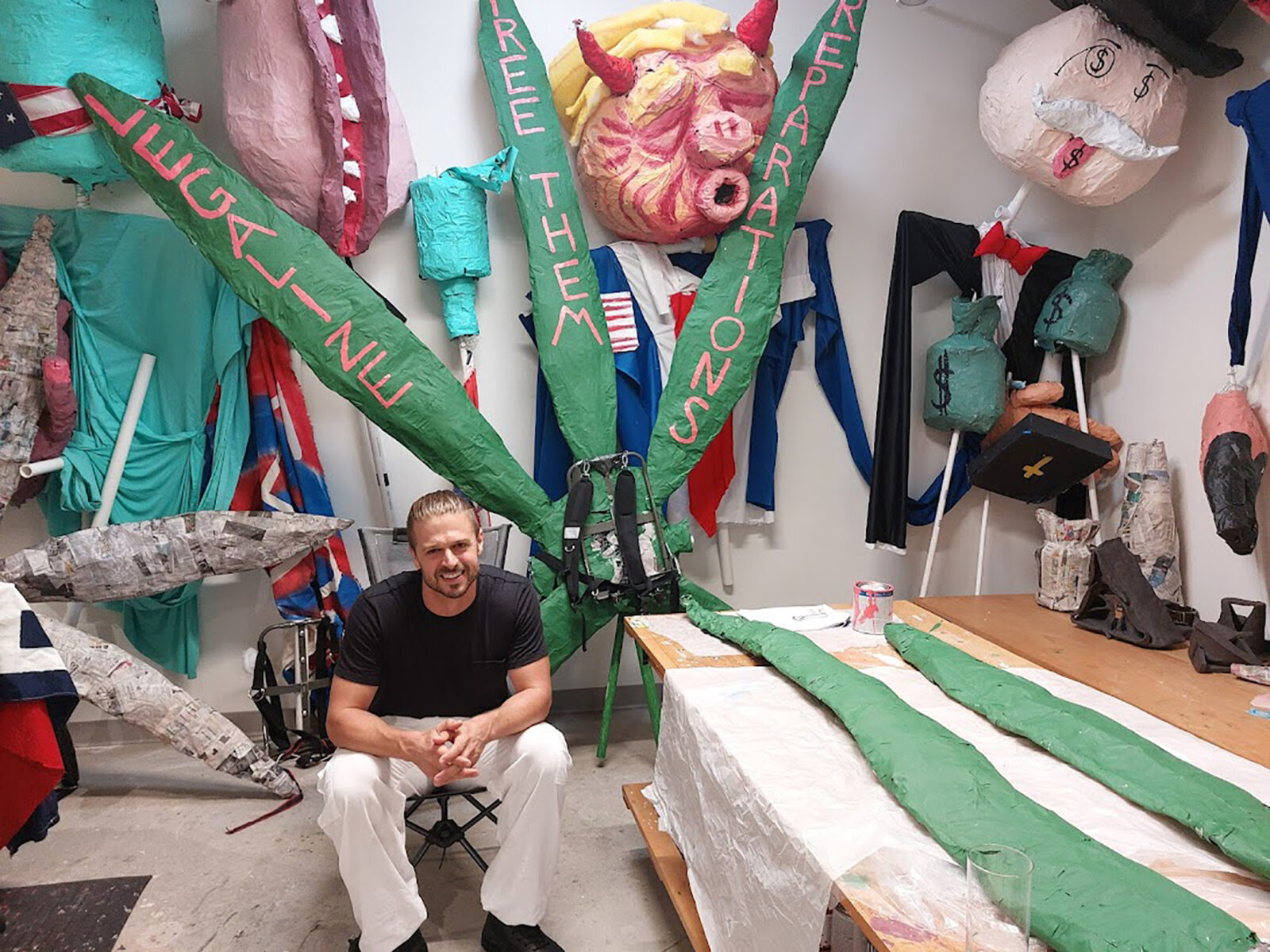 J. Preston Witt makes papier mache protest sculptures and fights ...