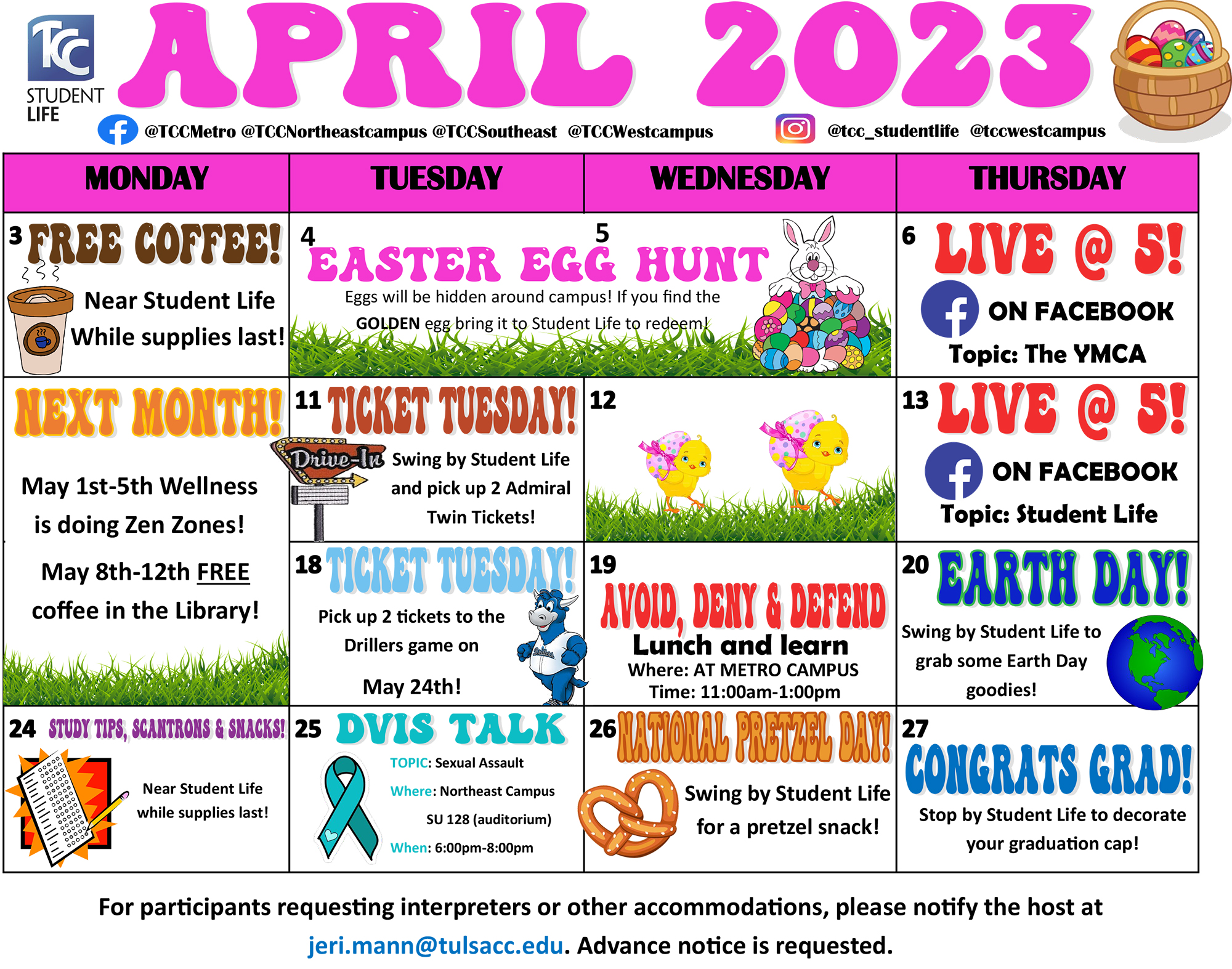 CALENDAR – The TCC Connection