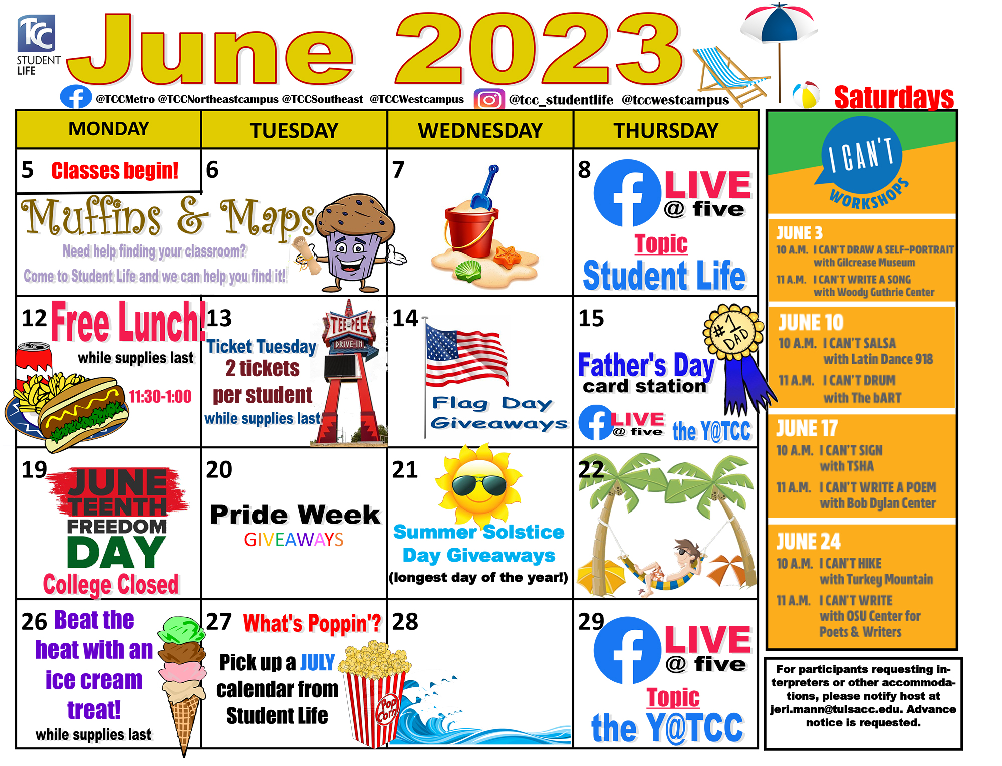 CALENDAR – The TCC Connection