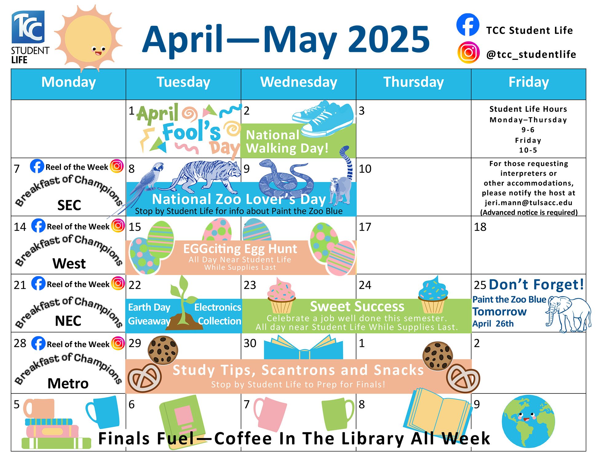 CALENDAR – The TCC Connection